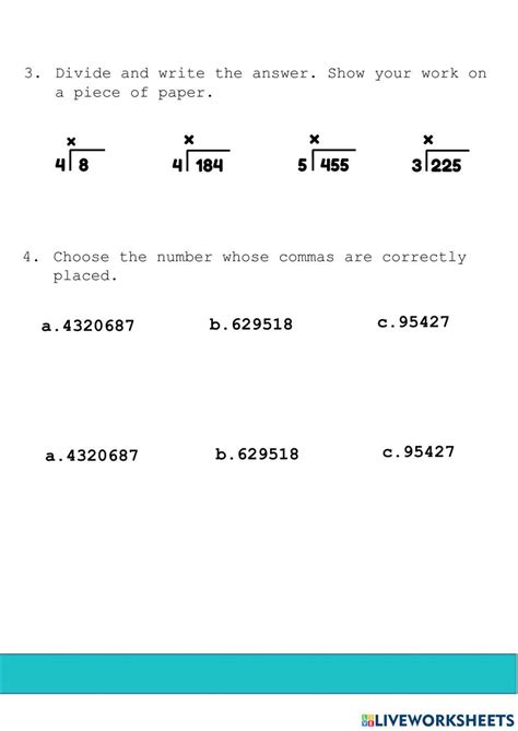 Arithmetic Test 1 Worksheet Live Worksheets