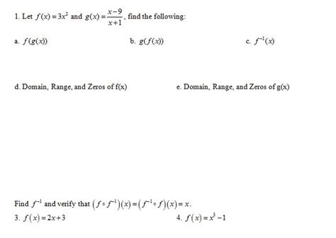 Analyzing Functions Compositions And Inverses Brookwood High School Ap Calculus Ab