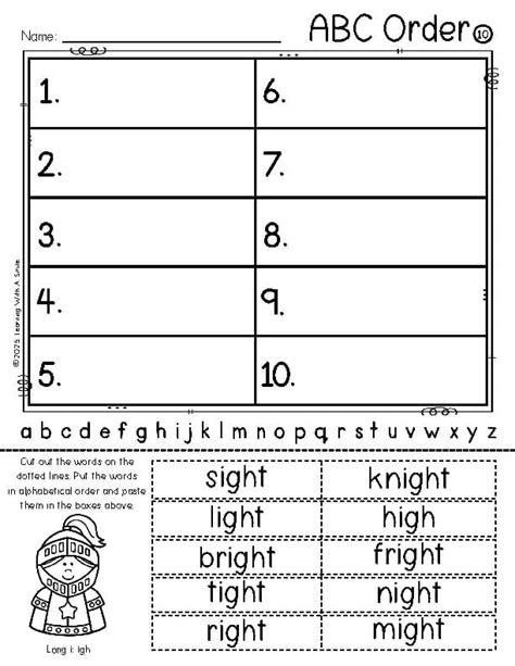 Abc Order First Grade Cut And Paste No Prep Grade 1 Spelling Patterns