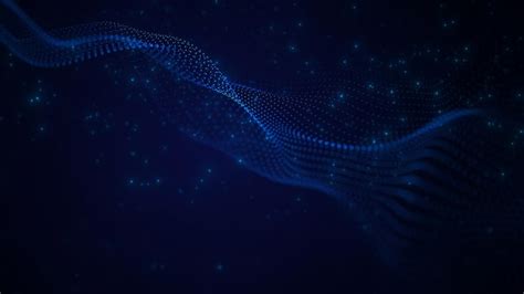 Premium Photo Abstract Blue Wave Of Dots And Flying Particles Information Cyberspace