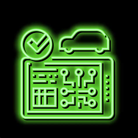 Testing Computer Electronic System Car Neon Glow Icon Illustration 20591483 Vector Art At Vecteezy