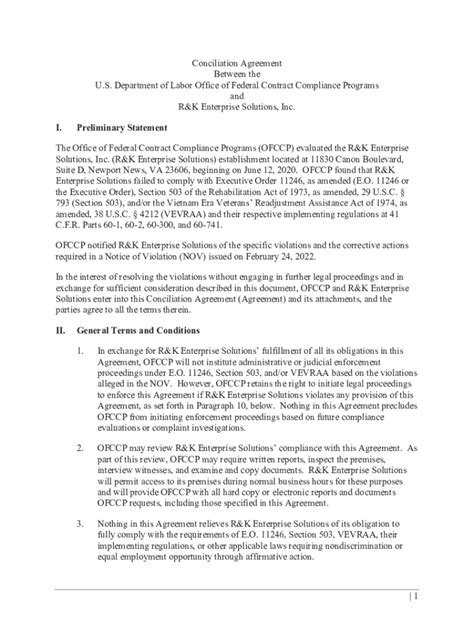 Fillable Online OFCCP Letter Conciliation Agreement Template Fax Email Print PdfFiller