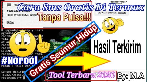 Cara Sms Gratis Tanpa Pulsa Di Termux Youtube