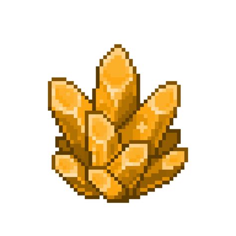 An Bit Retro Styled Pixel Art Illustration Of An Orange Crystal