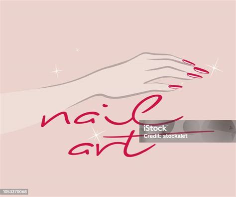 우아한 빨간 매니큐어 매니큐어와 여자 핸드입니다 손톱 아트 벡터 일러스트 레이 션 네일 살롱에 대한 스톡 벡터 아트 및 기타 이미지 네일 살롱 네일아트 로고 Istock