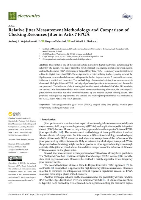 Pdf Relative Jitter Measurement Methodology And Comparison Of Clocking Resources Jitter In