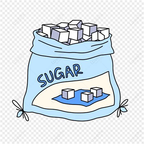 Flat Blue Sugar Clip Art Blue Bag Sugar Cubes Blue Packaging Clipart