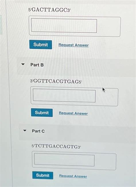 solved write the complementary base sequence for each of the