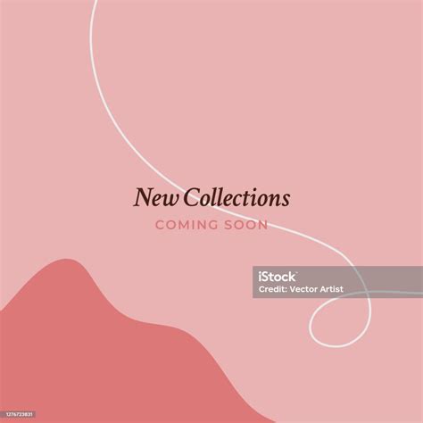 곧 새로운 컬렉션은 곧 소셜 미디어 포스터 배경 벡터 파스텔 색상의 최소한의 기하학적 모양 추상 패턴 디자인 0명에 대한 스톡 벡터 아트 및 기타 이미지 Istock