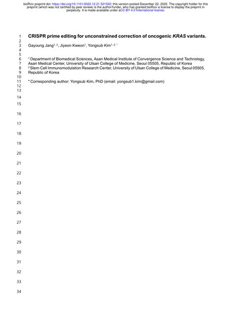 Pdf Crispr Prime Editing For Unconstrained Correction Of Oncogenic Kras Variants