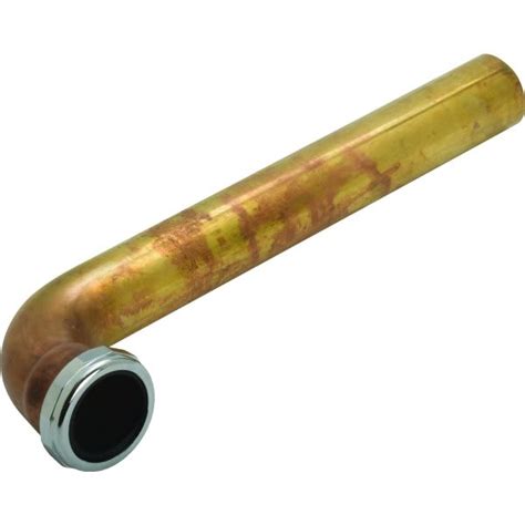 Brass Tubular Waste Arm 1 12 X 9 12 Slip Joint 22 Gauge Rough Brass