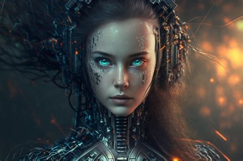Premium Photo Artificial Intelligence A Humanoid Cyber Girl With