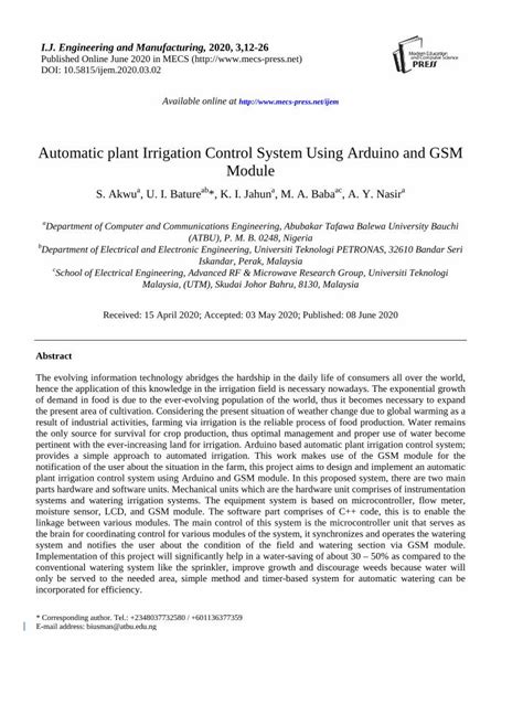 Pdf Automatic Plant Irrigation Control System Using Arduino Dokumen
