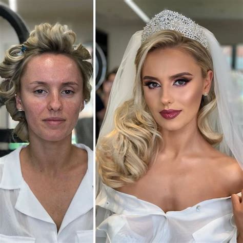 23 Photos Taken Before And After Brides Got Their Wedding Makeup New Pics Bored Panda