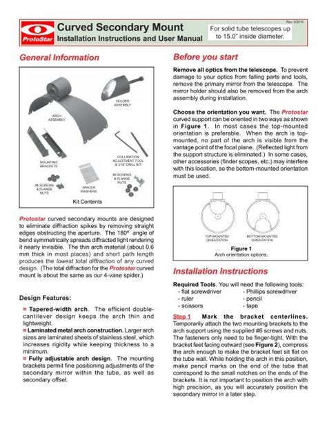 Curved Secondary Mount Protostar