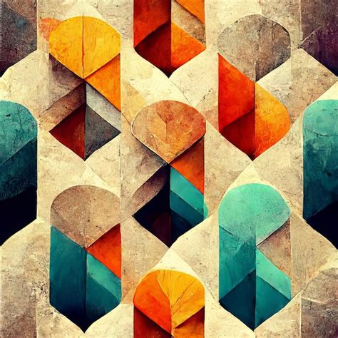 Premium Photo Seamless Pattern Abstract Geometric Shapes Ai Generative