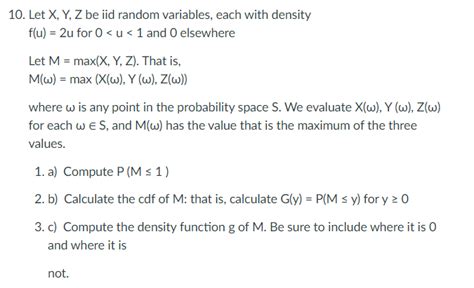 Solved 0 Let Xyz Be Iid Random Variables Each With