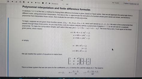 Solved Rolynomial Interpolation And Finite Difference