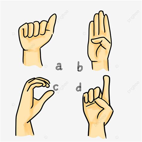 국제 수화 언어 일러스트 Abcd 기호 그림 몸짓 Png 일러스트 및 Psd 이미지 무료 다운로드 Pngtree