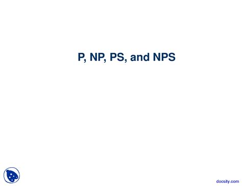 P Np And Polynomial Space Advanced Theory Of Computation Lecture Slides Docsity