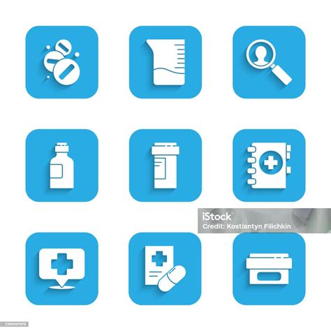 약 병 의료 처방전 연고 크림 튜브 약 클립 보드 크로스 병원이있는지도 포인터 시럽 병 분석 및 알약 또는 정제 아이콘을