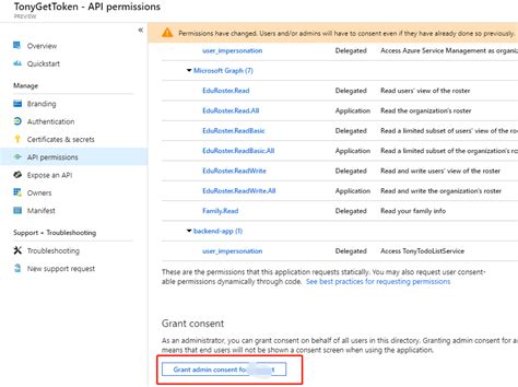 Getting Forbiddenaccess Denied Error From Azure Ad Graph Education Api