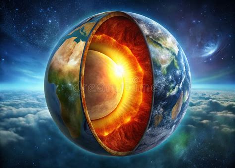 Unveiling Earths Inner Secrets A Comprehensive Look At The Core Mantle And Crust Stock