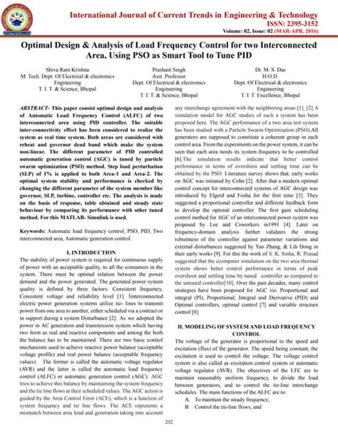 Load Frequency Control In Three Area Power System Using Fuzzy Logic Controller Pdf Internet
