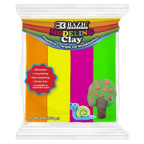 Bazic 3321 1 Lbs 4 Modeling Clay Sticks Fluorescent Color
