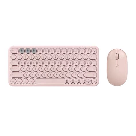 BOW Mini Rechargeable Protable Wireless Bluetooth Cute Pink Keyboard And Mouse Set Support 3