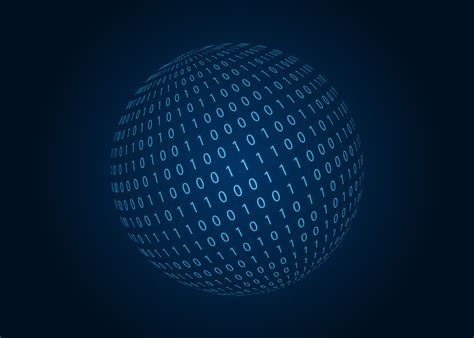 Digital Binary Code Sphere Blue Background Illustration 46525335