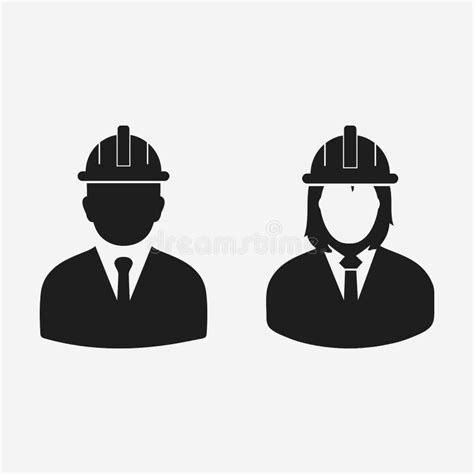 Male And Female Engineer Icon Stock Vector Illustration Of Editable