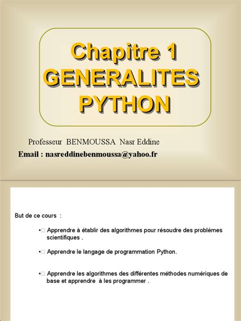 Chapitre 1 Python Pdf Compilateur Langage De Programmation