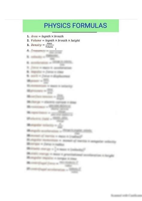 SOLUTION Important Formulas Of Physics Studypool SOLUTION Important Formulas Of Physics Studypool