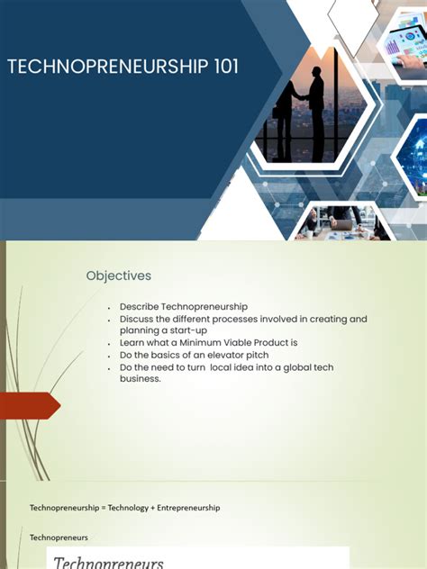 Technopreneurship Lecture 1 Pdf Startup Company Small Business And Entrepreneurs