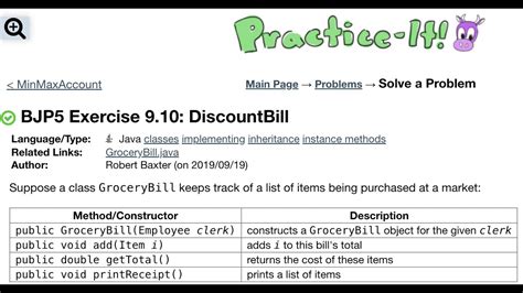 Java Practice It Exercise 910 Discountbill Classes Implementing Inheritance Instance