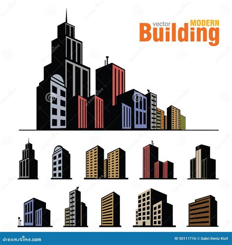 Buildings Set Stock Vector Illustration Of Elements 50111716