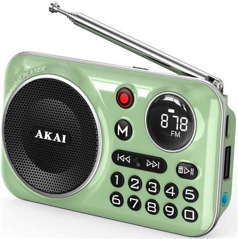 Akai Apr 500 Φορητο Ραδιοφωνο Με Bluetooth Usb Tf Rec Εξοδο Ακουστικων ΚΑΙ Οθονη 2 5w Radios