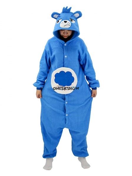 Grumpy Bear Costume Onesie Halloween Outfit Party Wear Pajamas