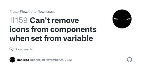 can t remove icons from components when set from variable · issue 159 · flutterflow flutterflow