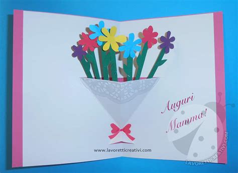 Biglietti Per La Festa Della Mamma Biglietto Pop Up Con Fiori Lavoretti Creativi