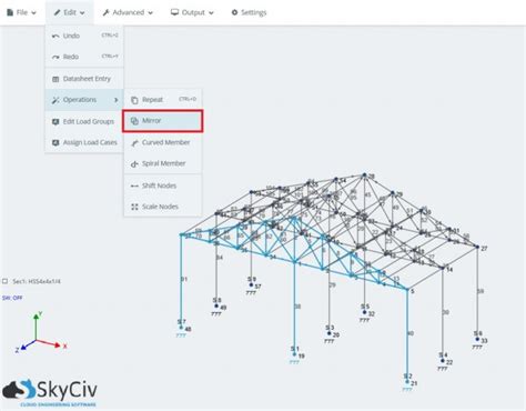 Operations Structural D SkyCiv Cloud Structural Analysis Software