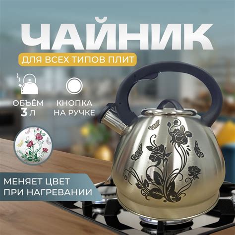 Чайник со свистком для плиты газовой, индукционной и электрической из ...
