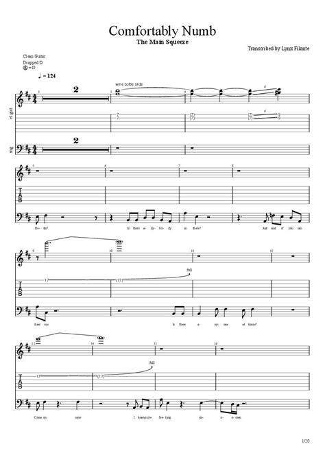 Comfortably Numb Tab And Chords The Main Squeeze Paidtabs