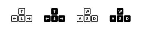 Premium Vector Keyboard Button Arrow And Wasd Set Icon Simple Minimal
