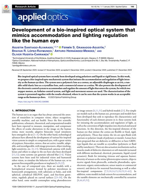 Development Of A Bio Inspired Optical System That Mimics Accommodation And Lighting Regulation