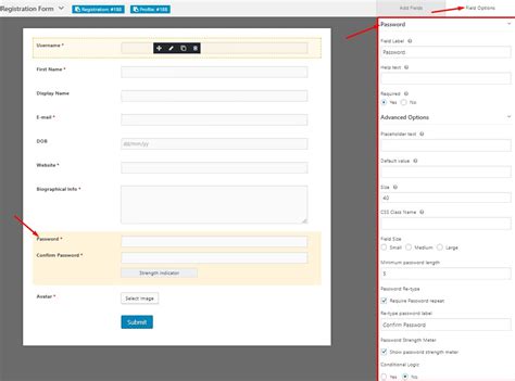 Available User Field Elements Wedevs