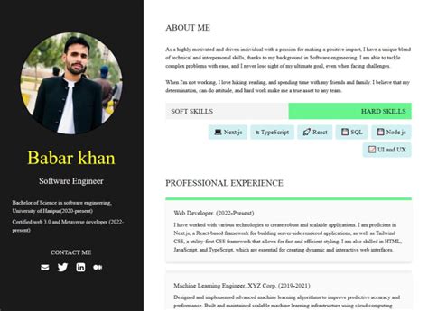 Create Resume Websites Using Next Js And Tailwind Css By Babarkhan Fiverr