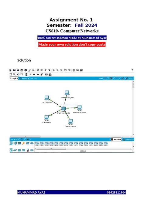 Cs610 P Assignment 1 Correct Solution Computer Networks Assignment