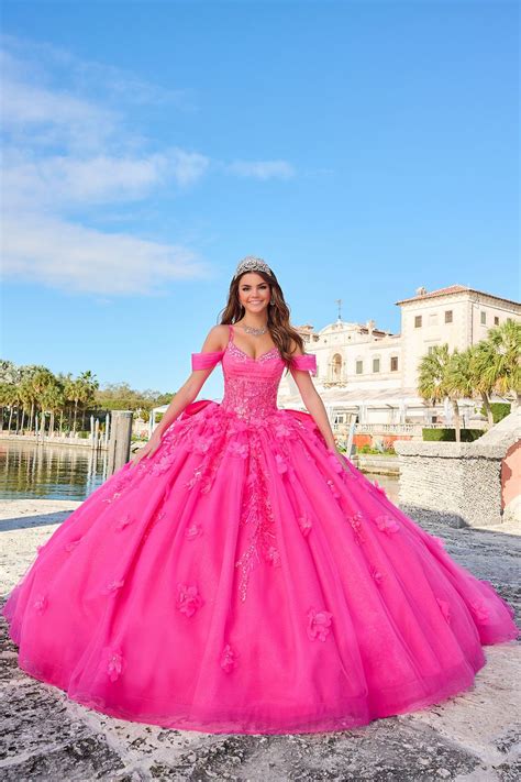Hot Pink Amarra 54204 Long Sequin Ball Gown Quinceanera Dress For 1498